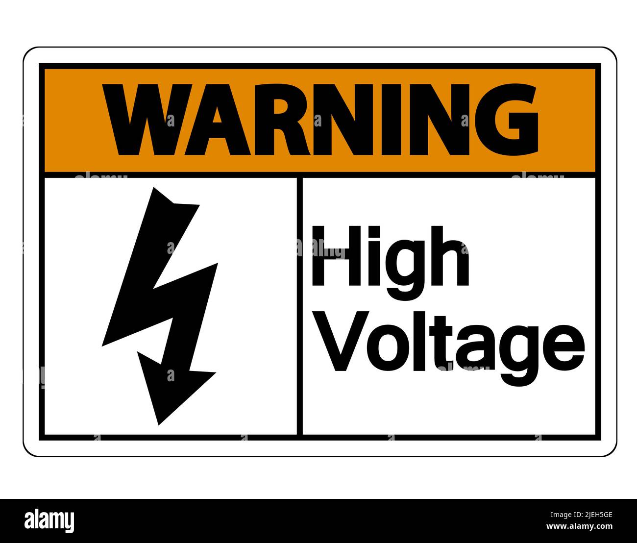 Warning high voltage sign Isolate On White Background,Vector ...