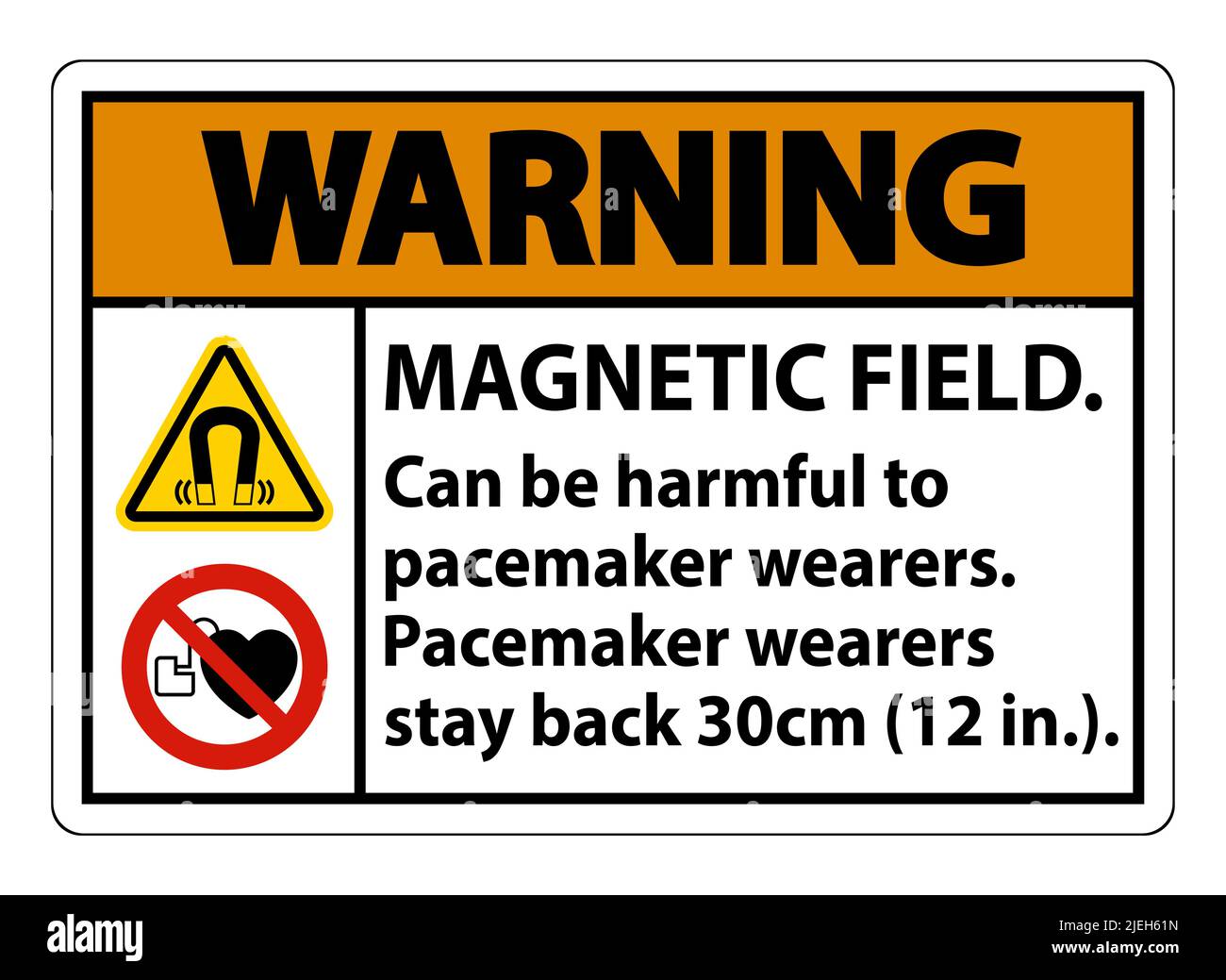 Warning Magnetic field can be harmful to pacemaker wearers.pacemaker ...