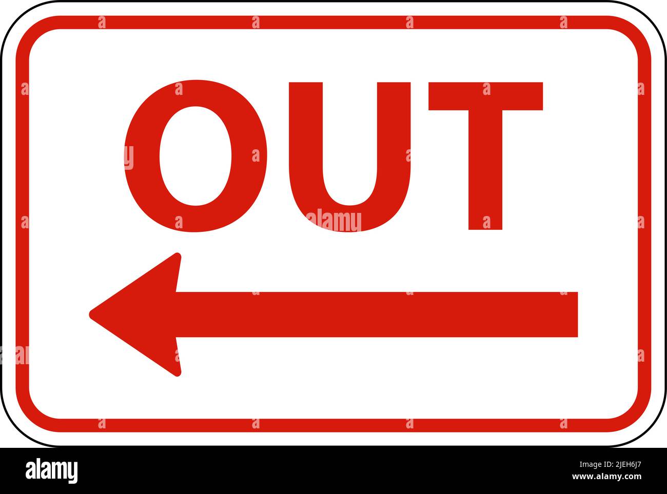 Out Left Arrow Sign On White Background Stock Vector Image & Art - Alamy