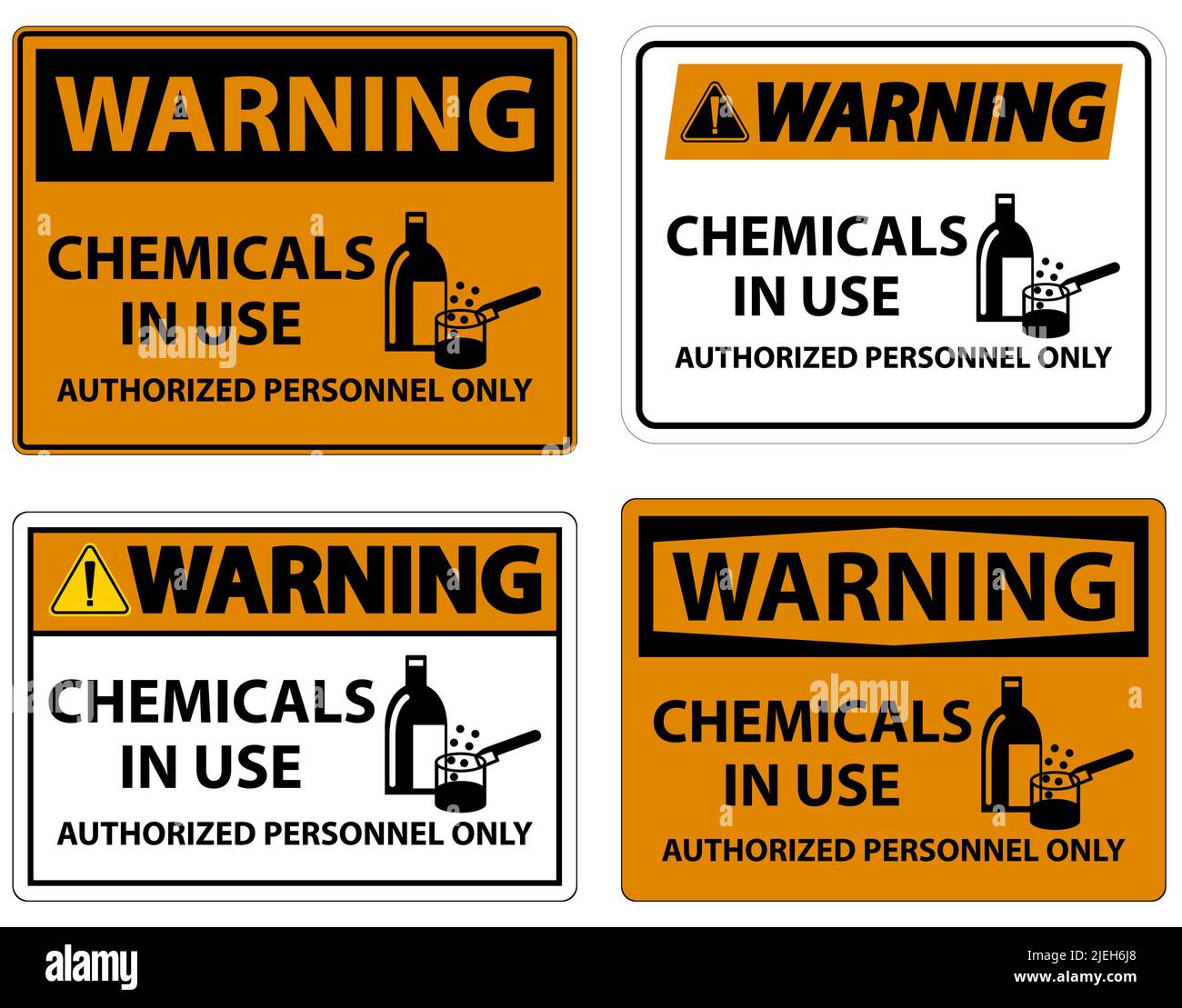Warning Chemicals In Use Symbol Sign On White Background Stock Vector ...