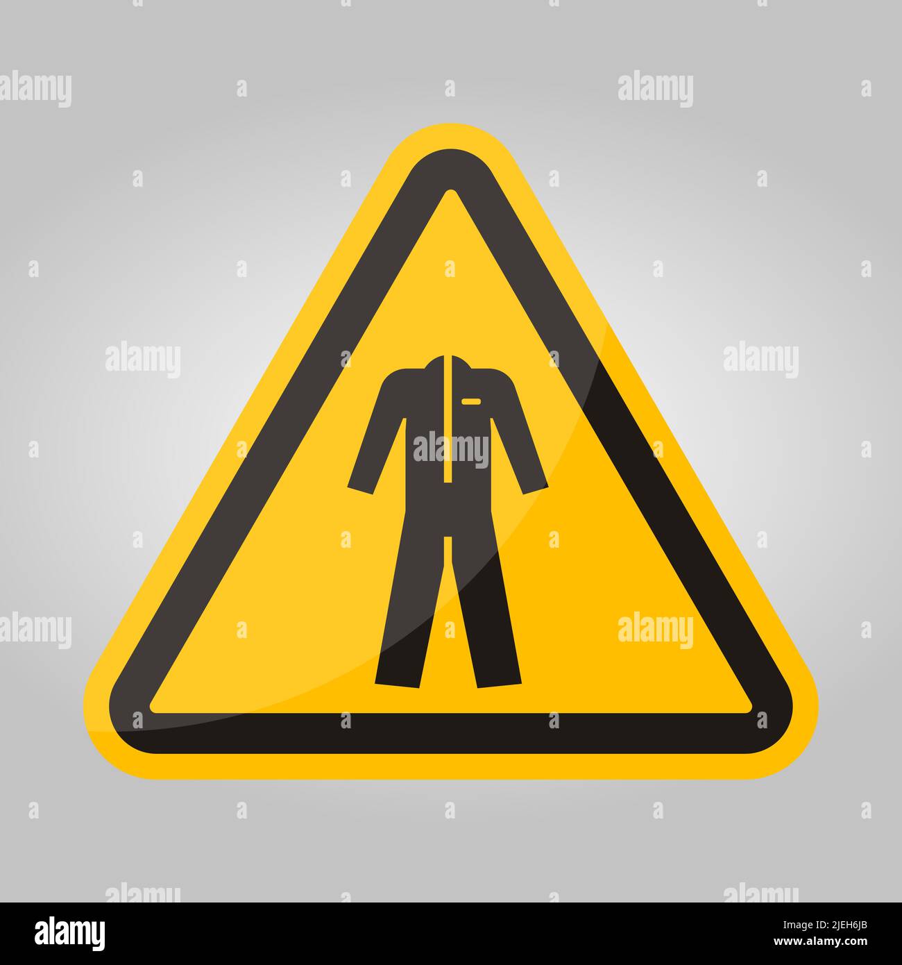 Caution Wear protective clothing sign on white background Stock Vector ...