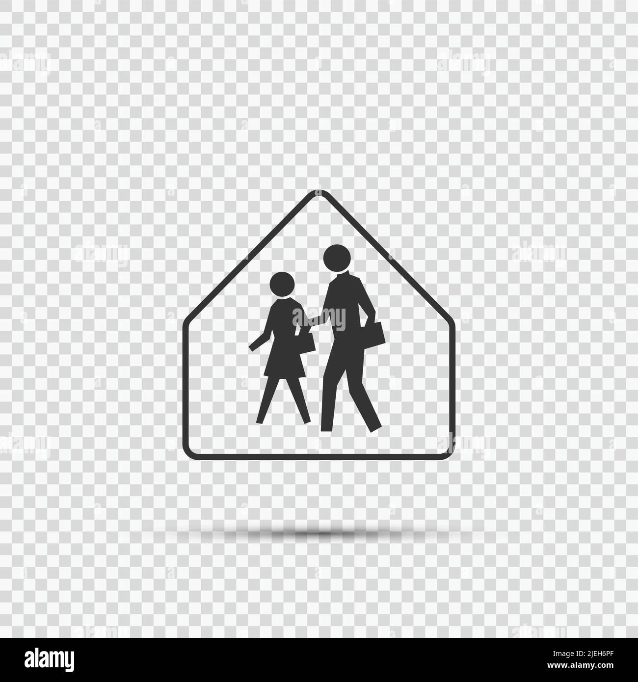 School Zone Sign on transparent background,vector illustration Stock ...