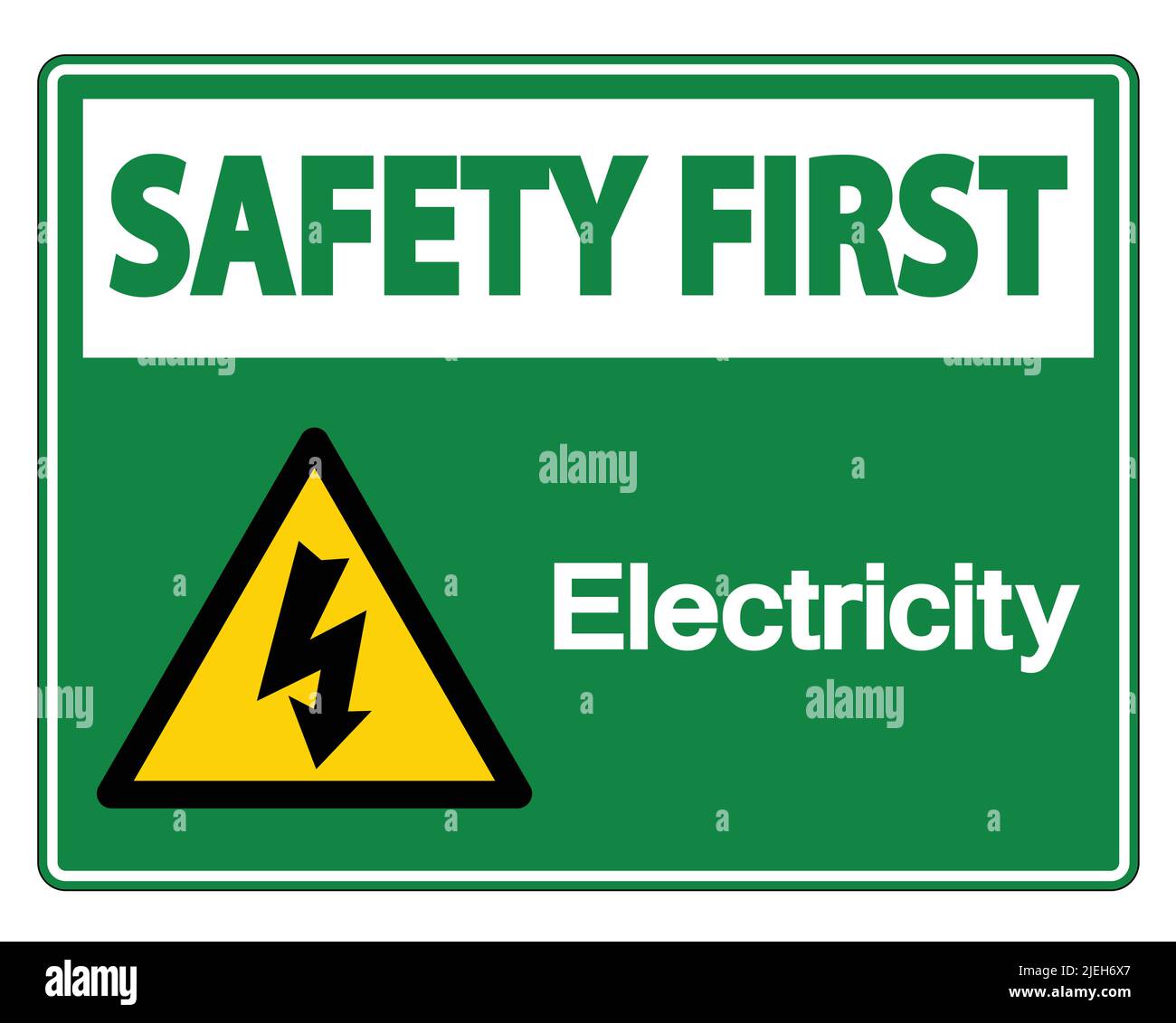 Safety first Electricity Symbol Sign Isolate On White Background,Vector ...