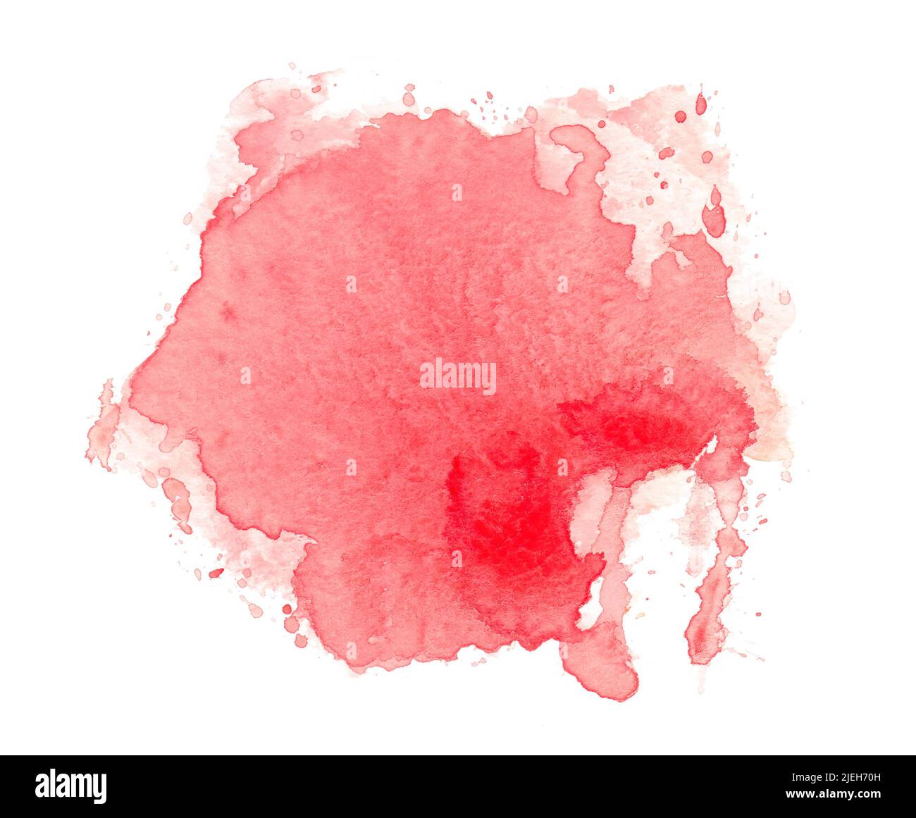 Abstract red watercolor splash texture isolated on white background ...
