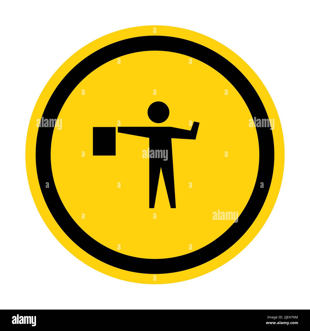 Flagger Ahead Symbol Sign Isolate on White Background,Vector ...