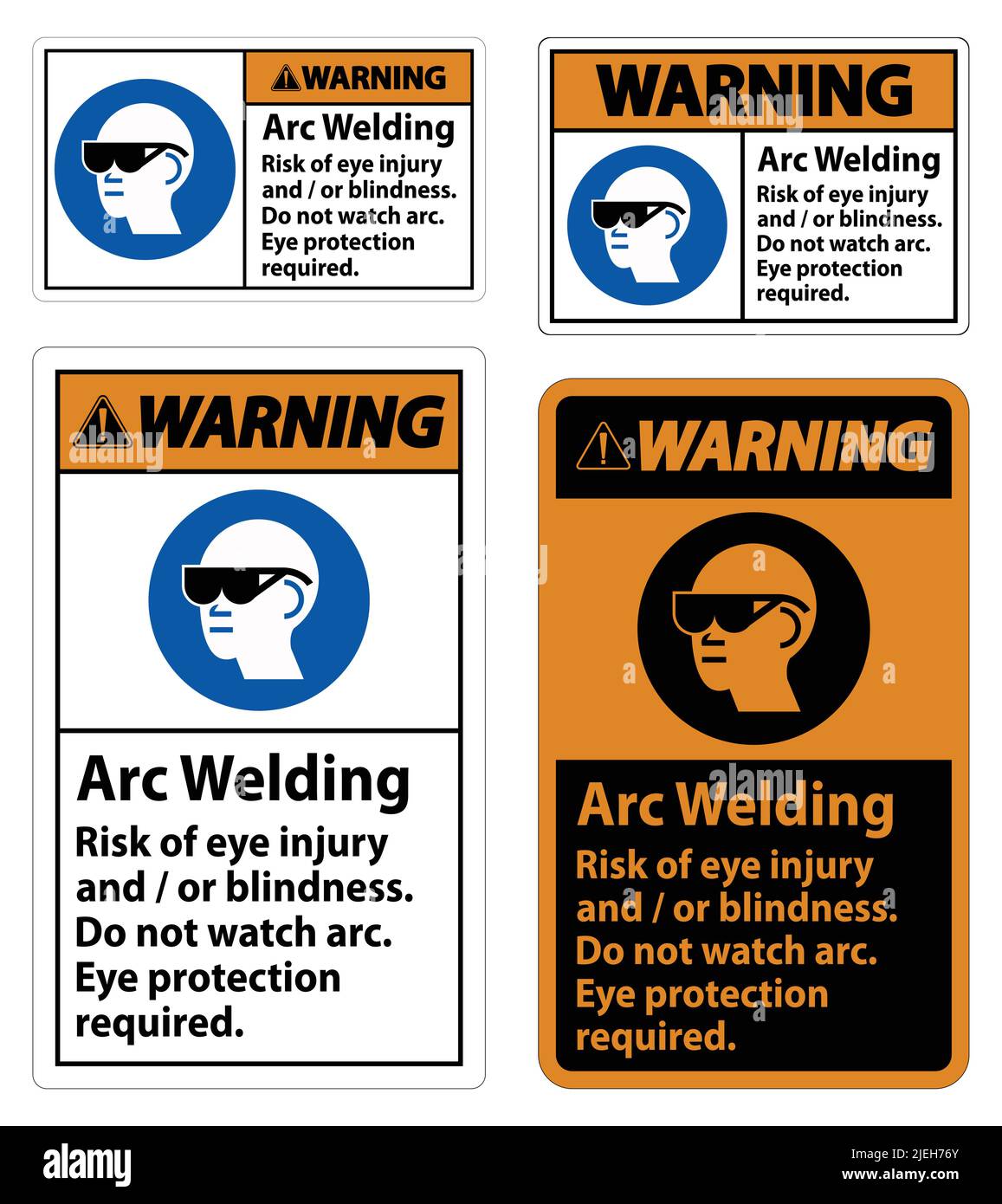 Warning Sign Arc Welding Risk Of Eye Injury And/Or Blindness, Do Not ...