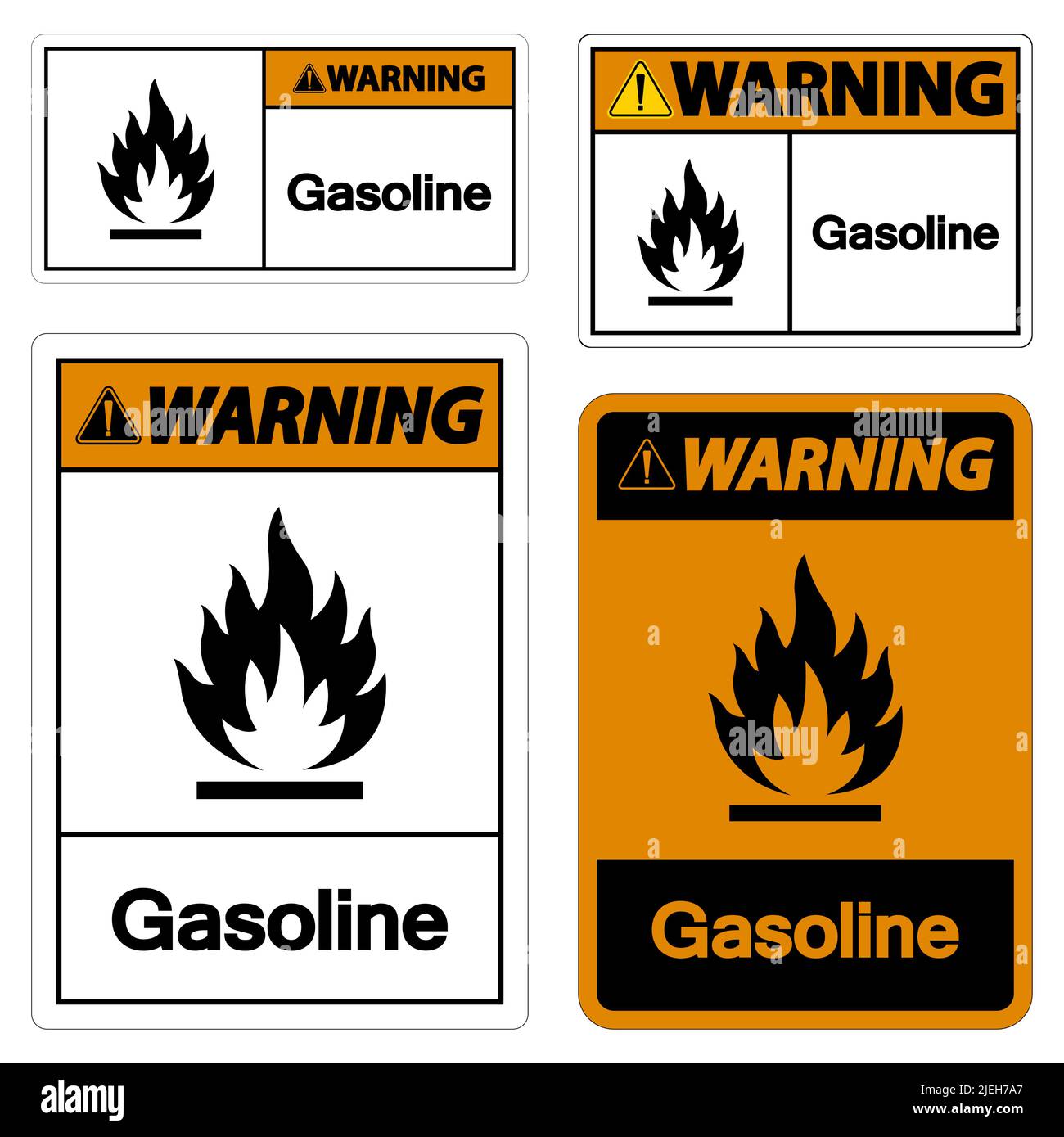 Warning Gasoline Symbol Sign On White Background Stock Vector Image ...