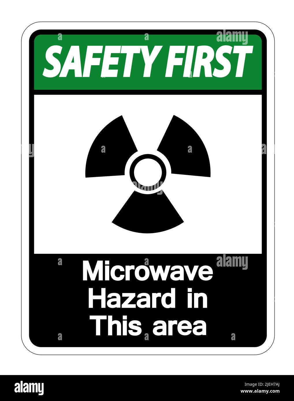 Safety first Microwave Hazard Sign Isolate On White Background,Vector ...