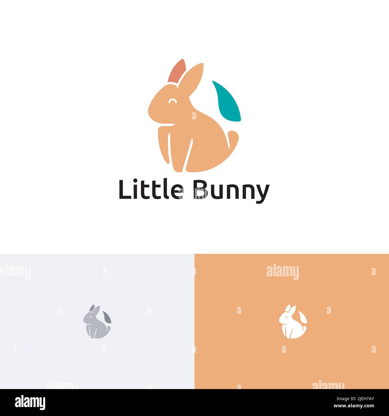 Cute Little Bunny Rabbit Simple Animal Logo Stock Vector Image & Art ...