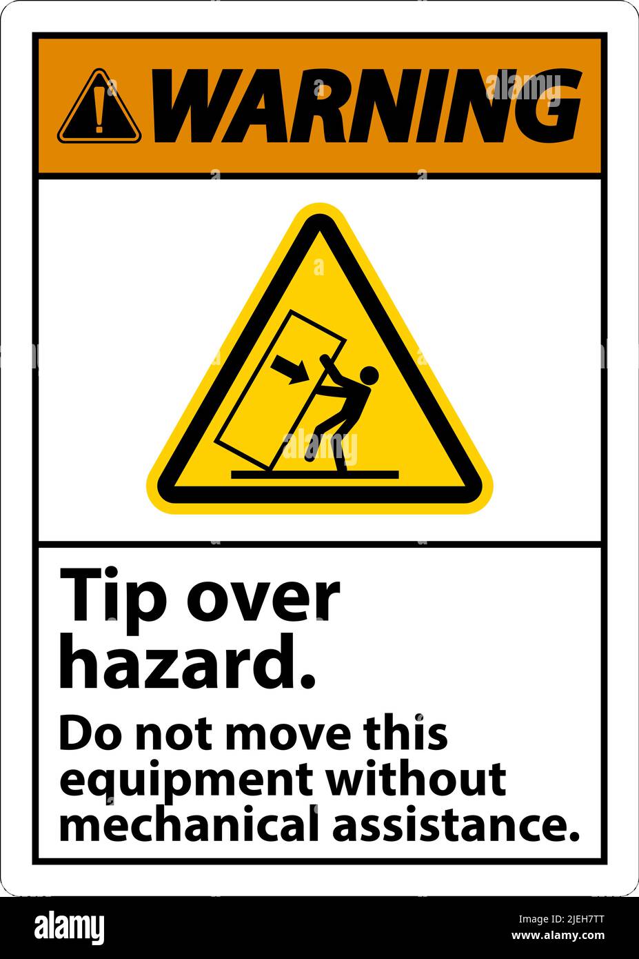 Warning Tip Over Hazard Do Not Move Label On White Background Stock ...