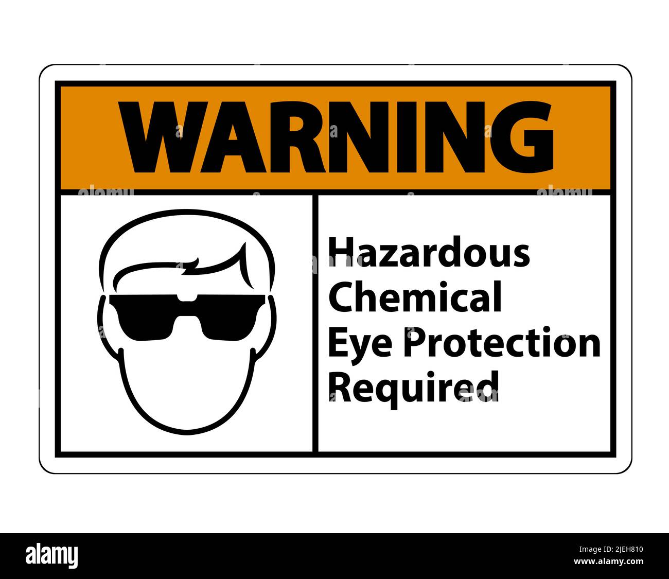 warning Hazardous Chemical Eye Protection Required Symbol Sign Isolate ...
