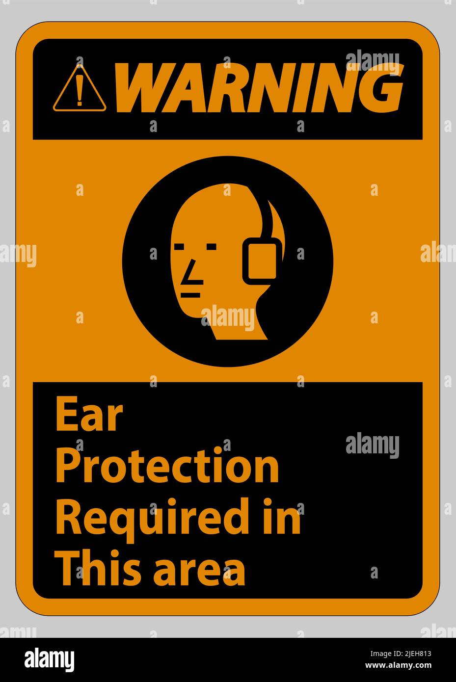 Warning Sign Ear Protection Required In This Area Symbol Stock Vector ...