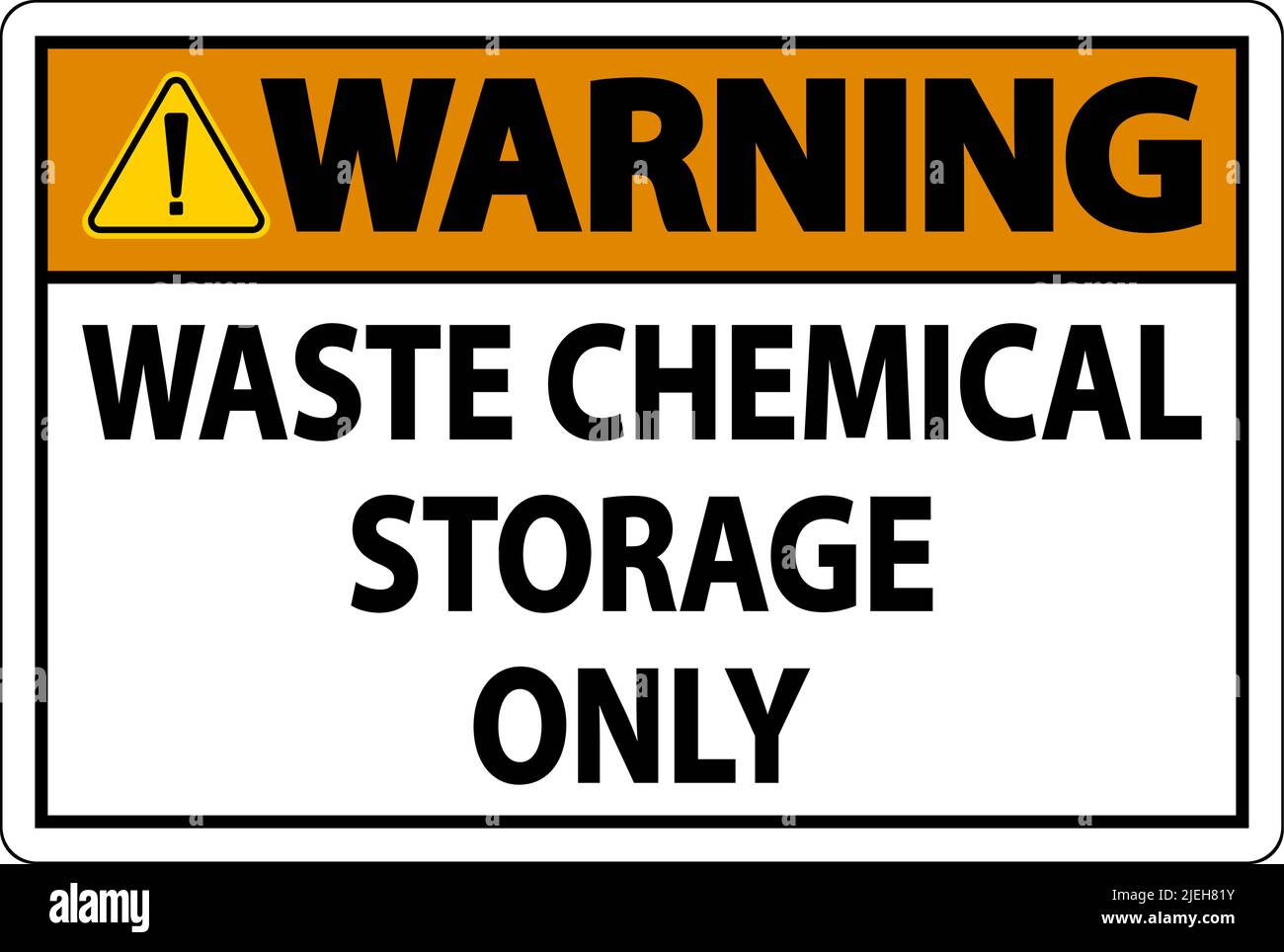 Warning Waste Chemical Storage Only Label Stock Vector Image & Art - Alamy