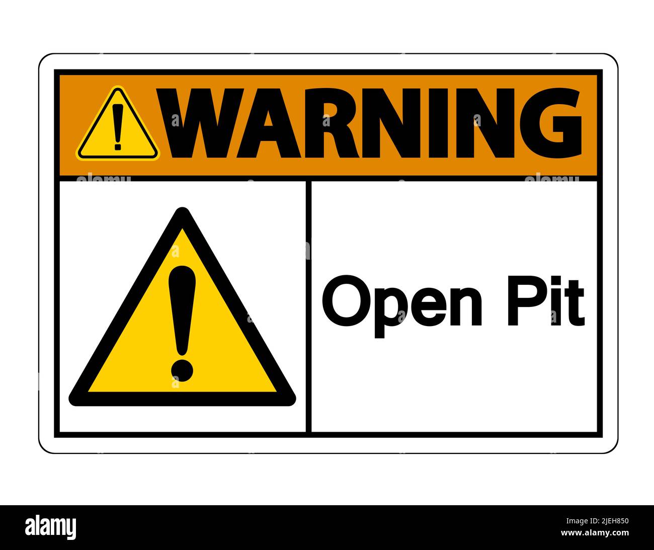 Warning Open Pit Symbol Sign Isolate On White Background,Vector ...