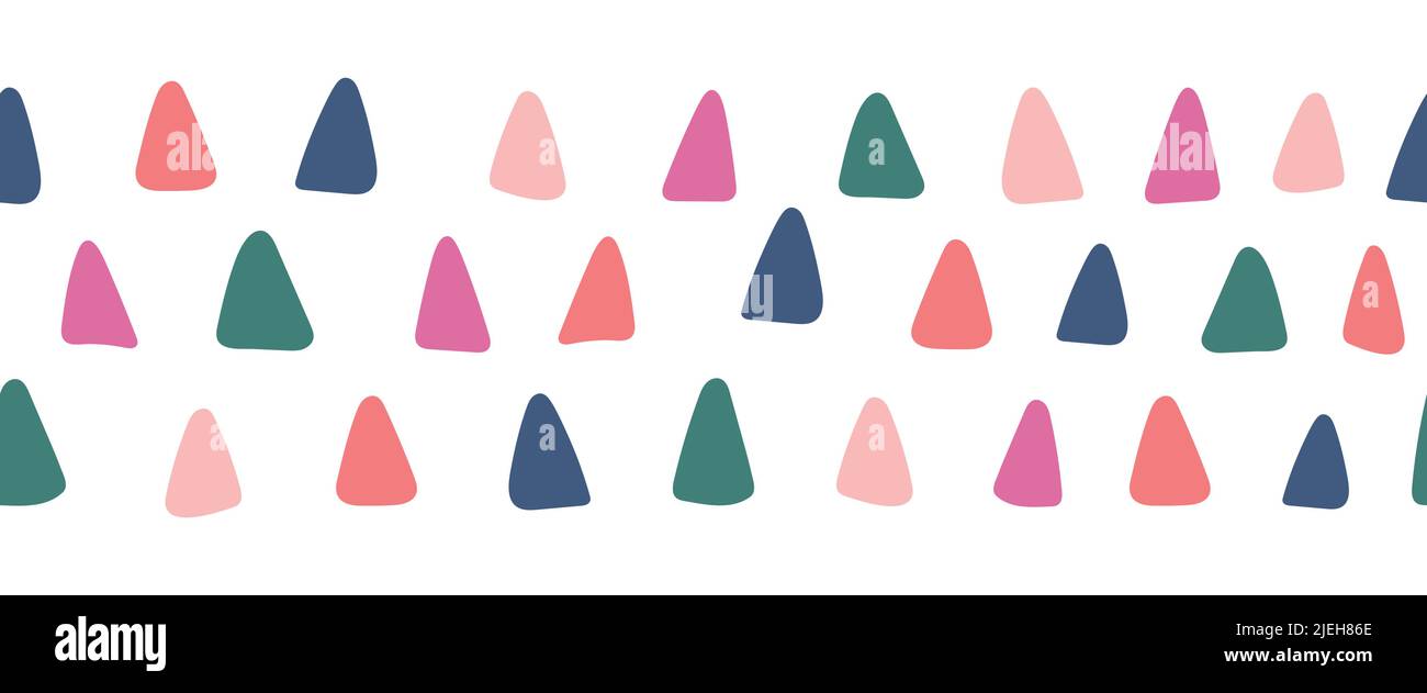 Abstract kids border seamless hand drawn triangle shapes. Cute ...