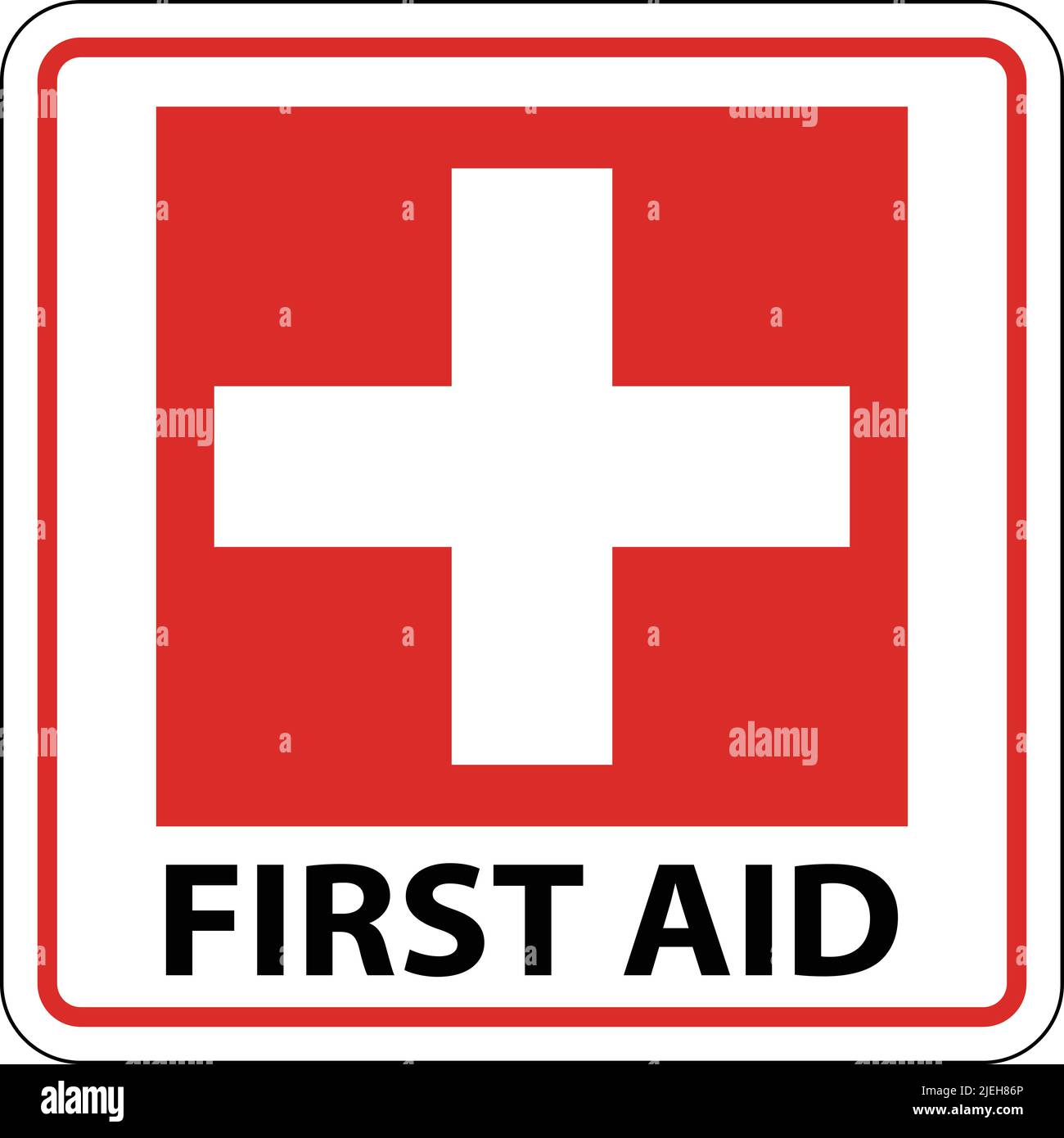 First Aid Label Sign on white background Stock Vector Image & Art - Alamy