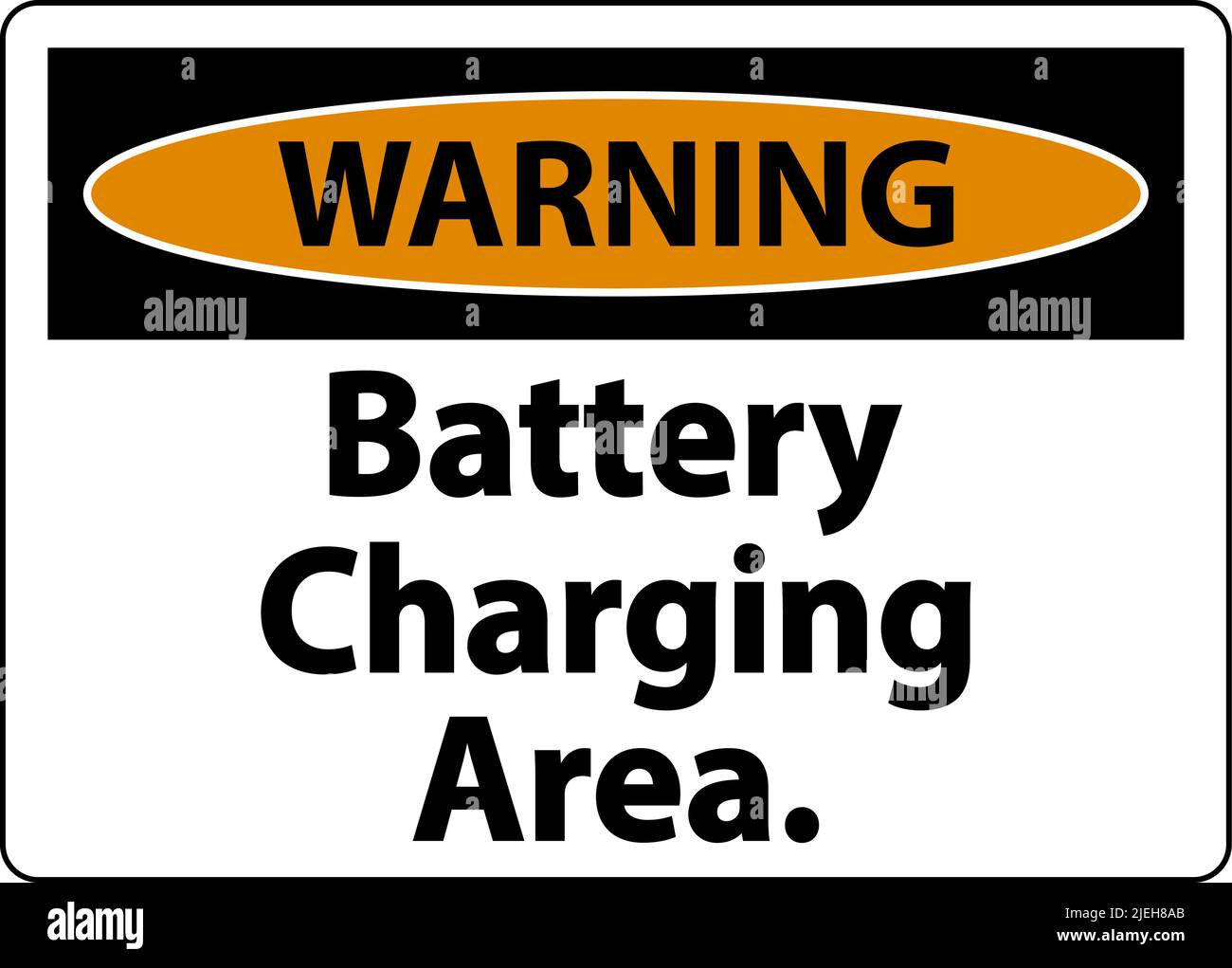 Warning Battery Charging Area Sign On White Background Stock Vector ...