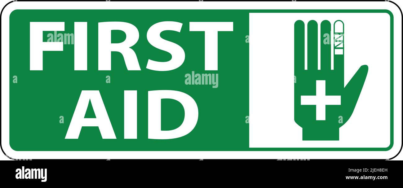 First Aid Label Sign on white background Stock Vector Image & Art - Alamy