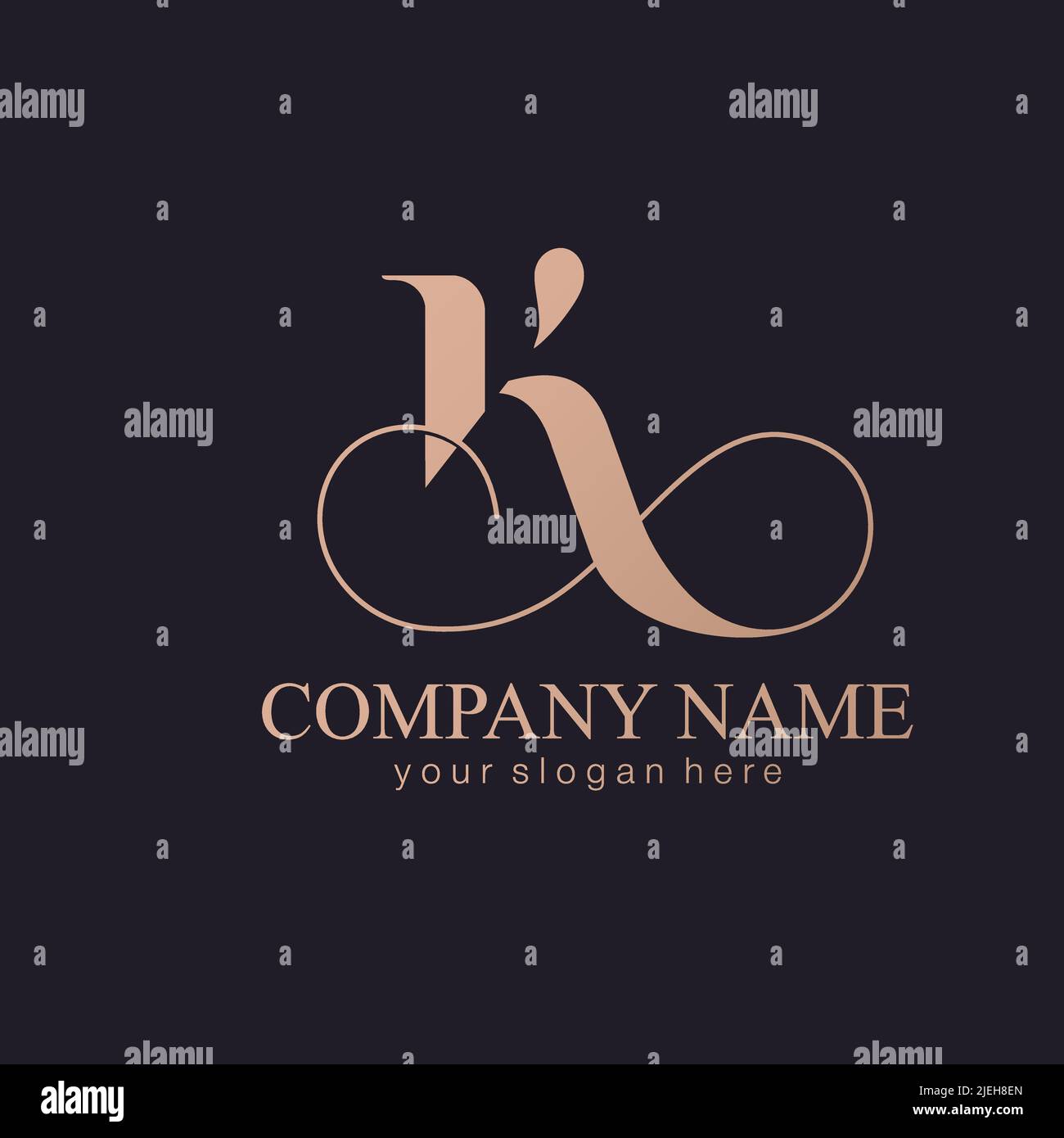K letter monogram. Elegant luxury K logo. Calligraphic style. Corporate ...