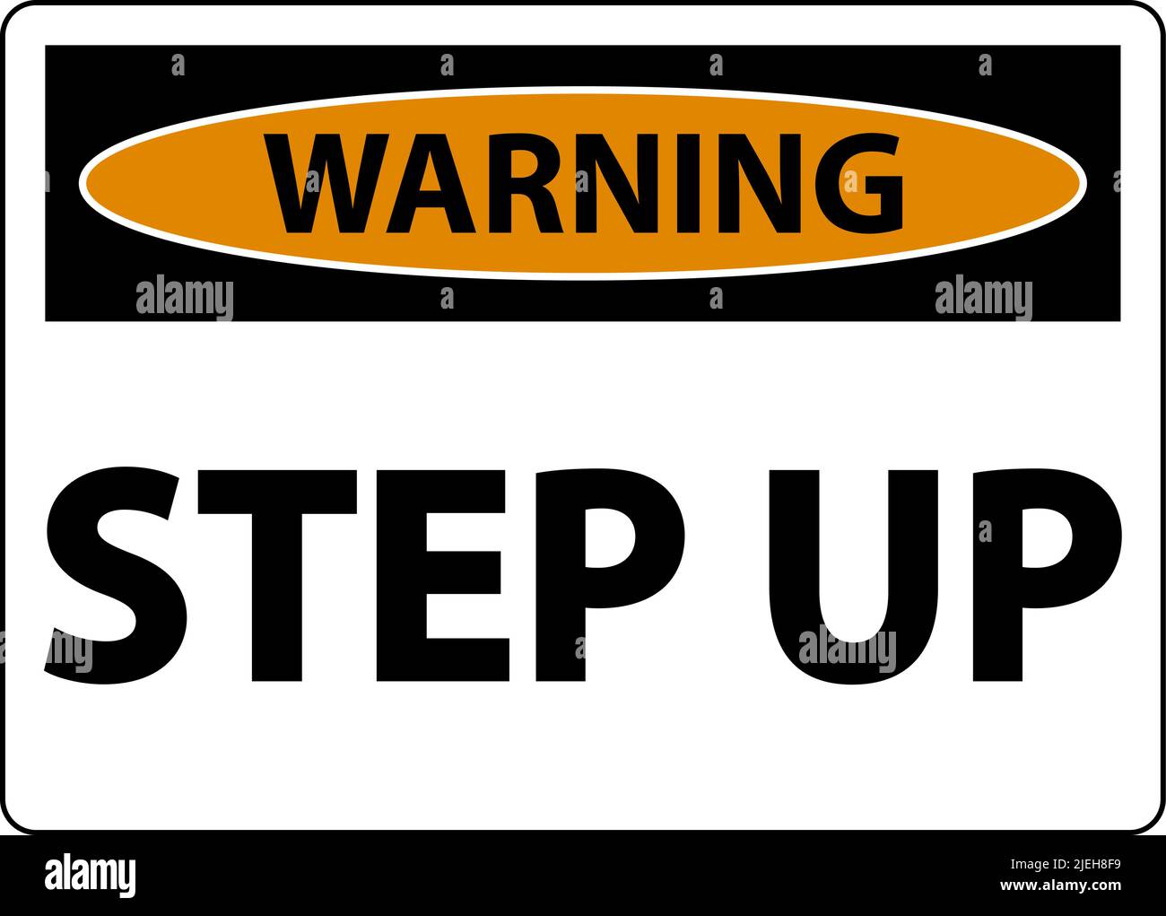 Warning Step Up Sign On White Background Stock Vector Image & Art - Alamy