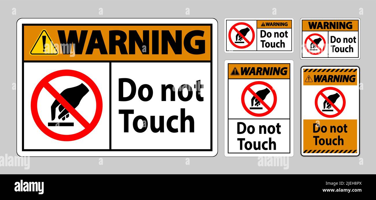 Warning Do Not Touch Symbol Sign Isolate On White Background Stock ...