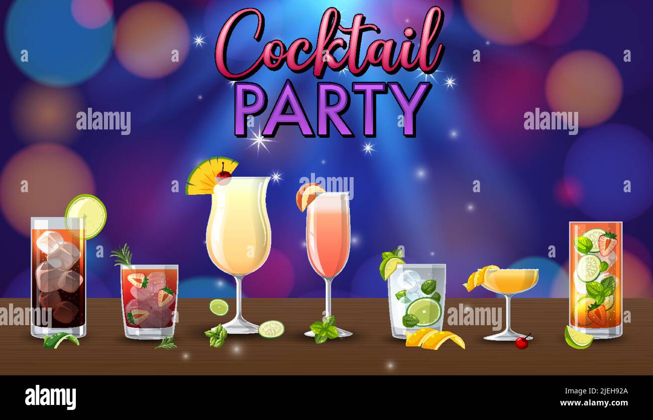 Cocktails Party Sparkling Background illustration Stock Vector Image ...