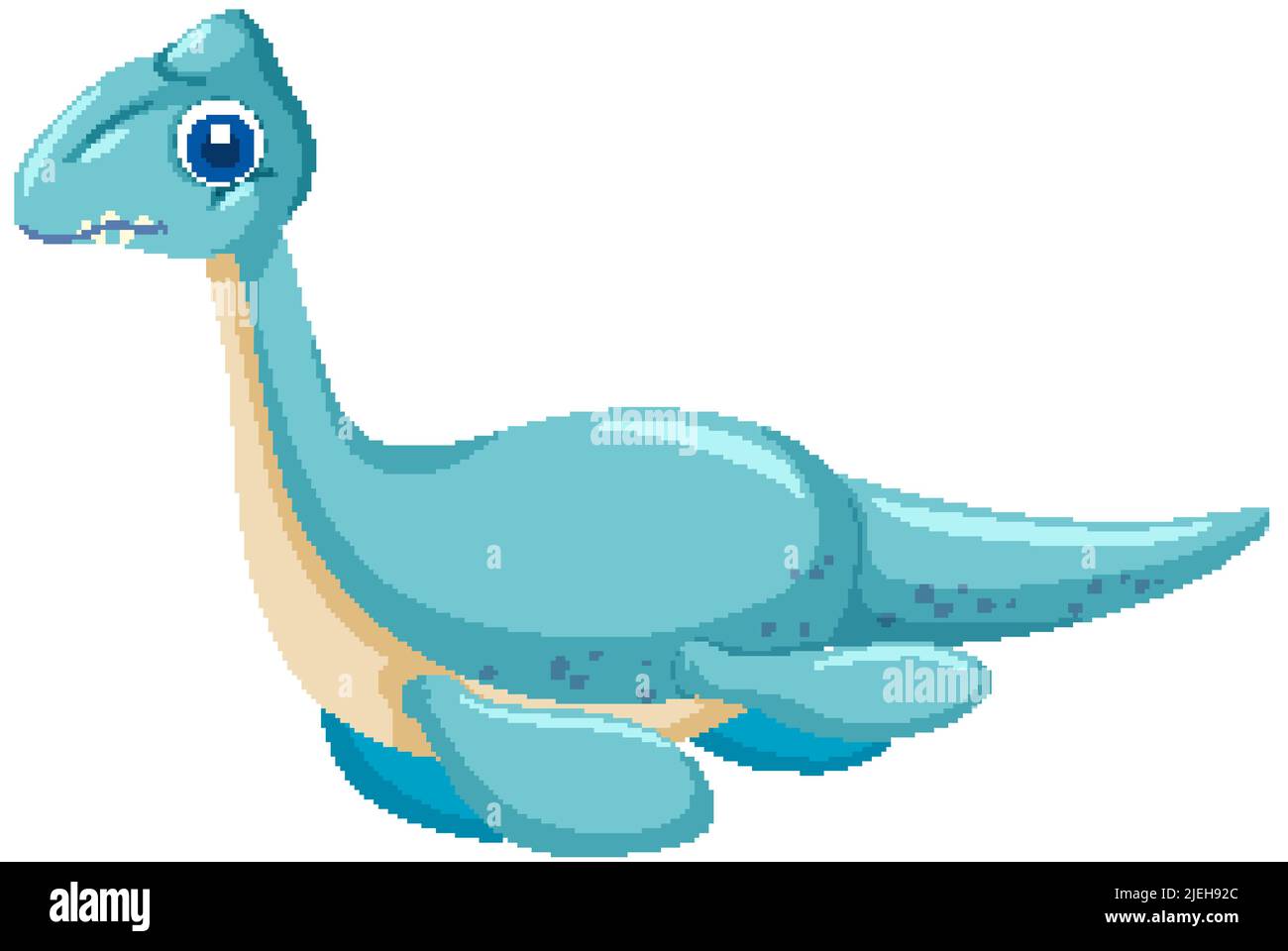 Cute Plesiosaurus Dinosaur Cartoon illustration Stock Vector Image ...