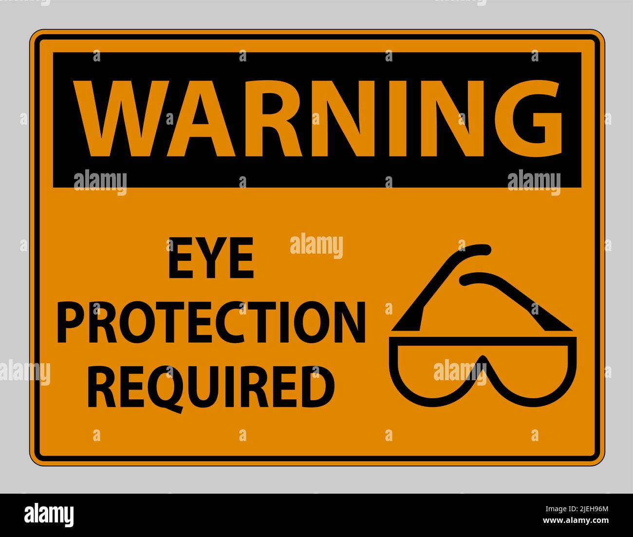 Warning sign Eye Protection Required on white background Stock Vector ...