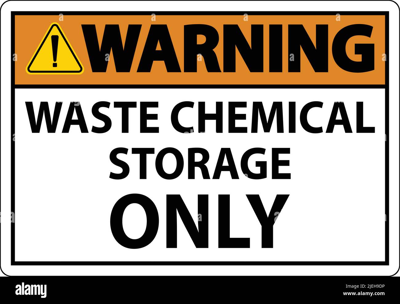 Warning Waste Chemical Storage Only On White Background Stock Vector ...