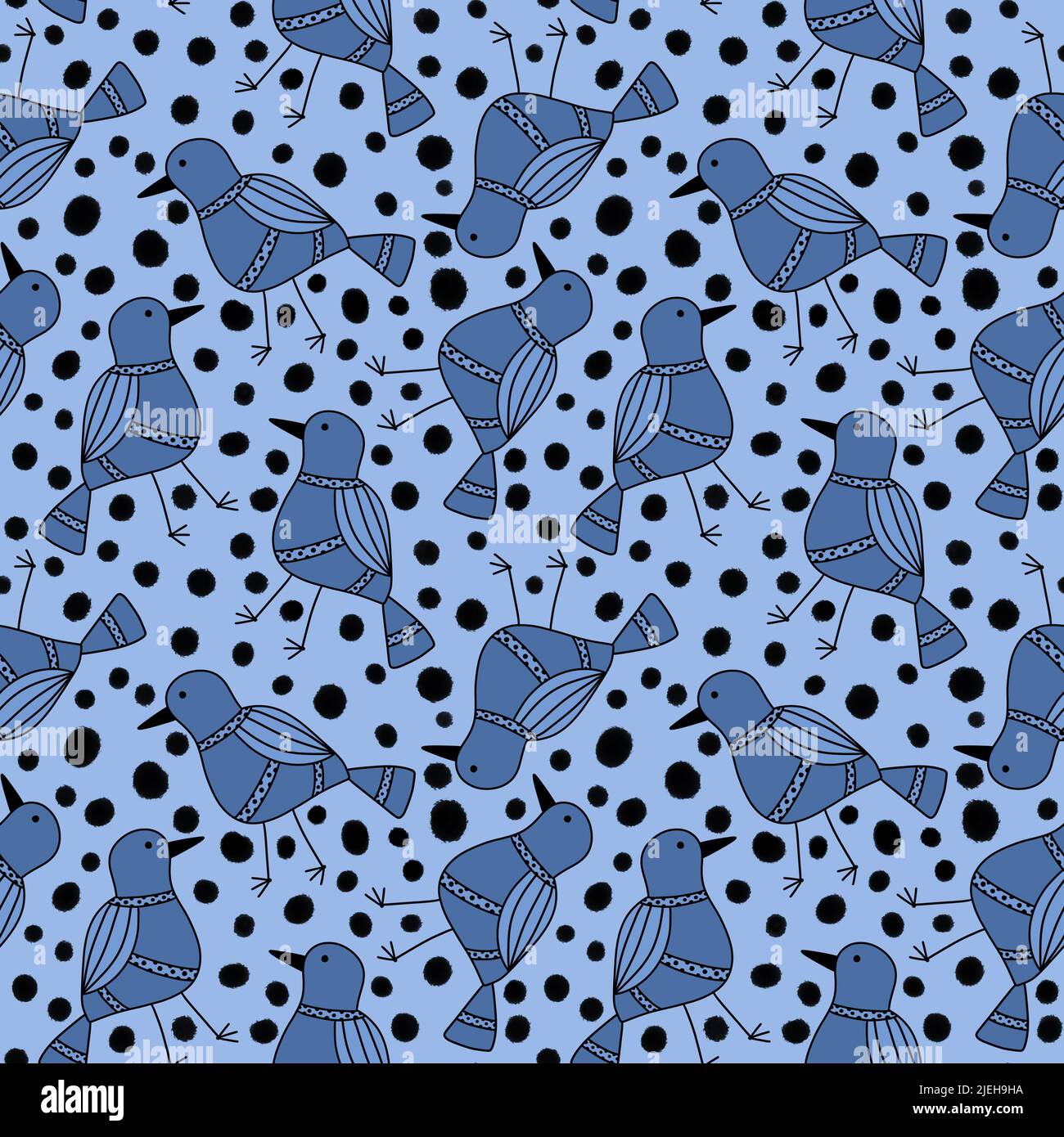 Cartoon doodle seamless birds pattern for fabrics and wrapping paper ...