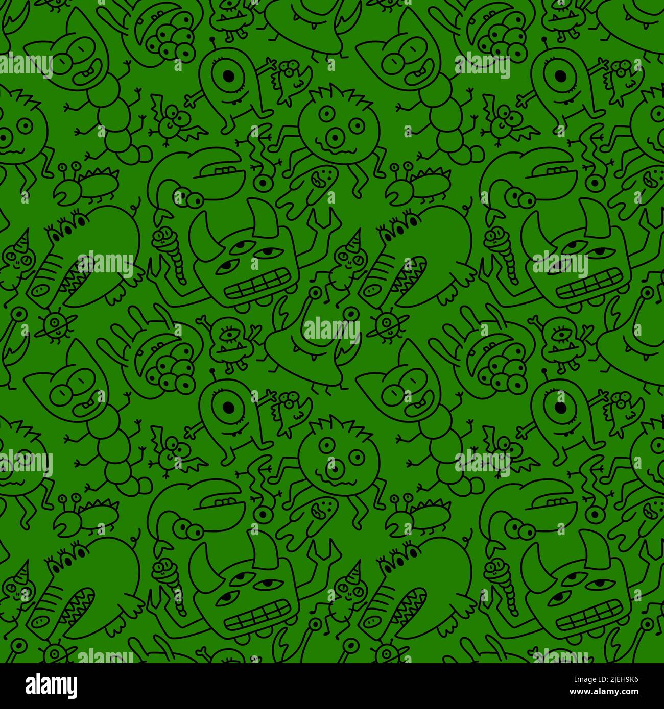 Kids seamless aliens and monsters pattern for fabrics and textiles and ...