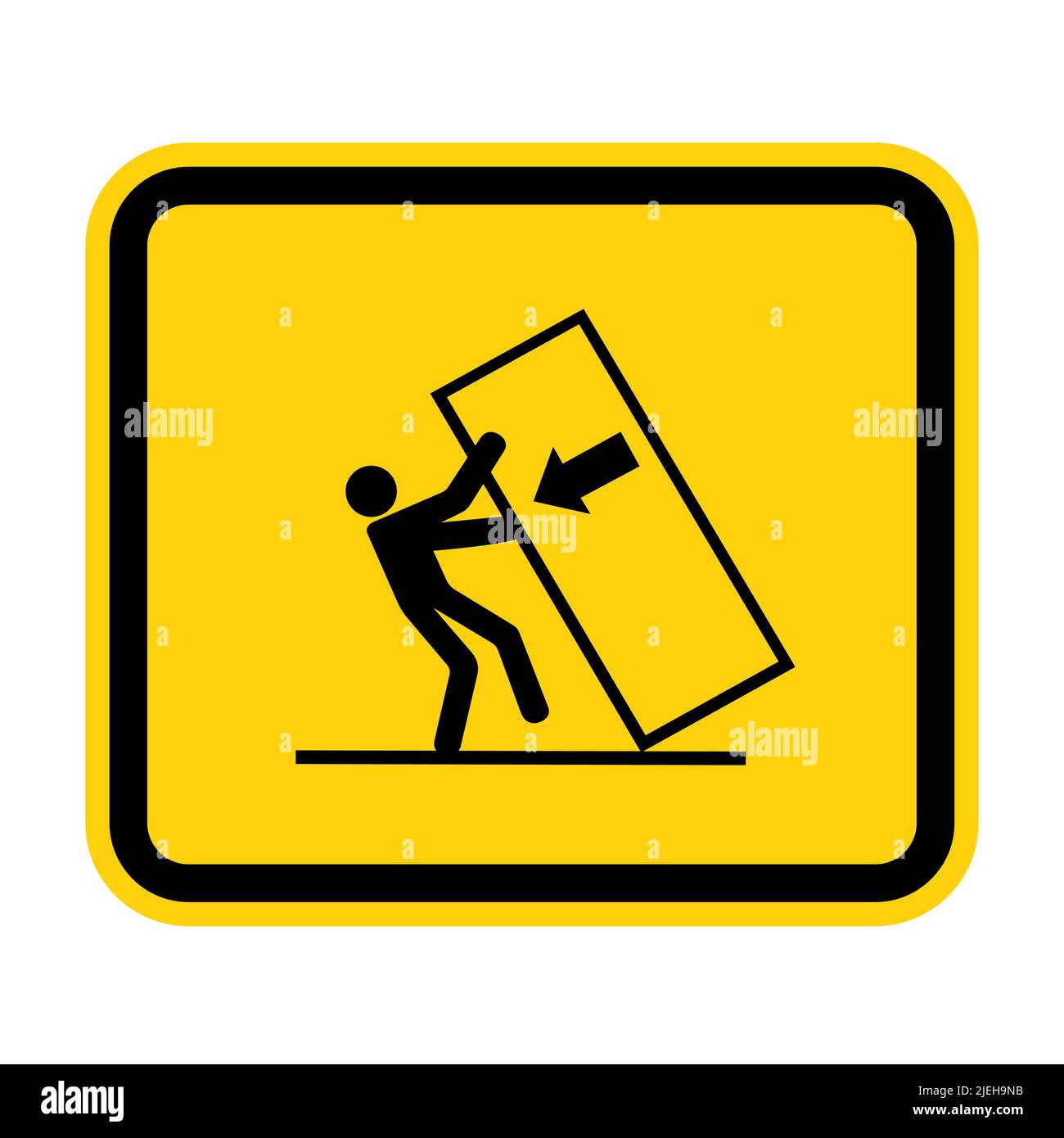 Body Crush Tip over Hazard Symbol Sign Isolate On White Background ...