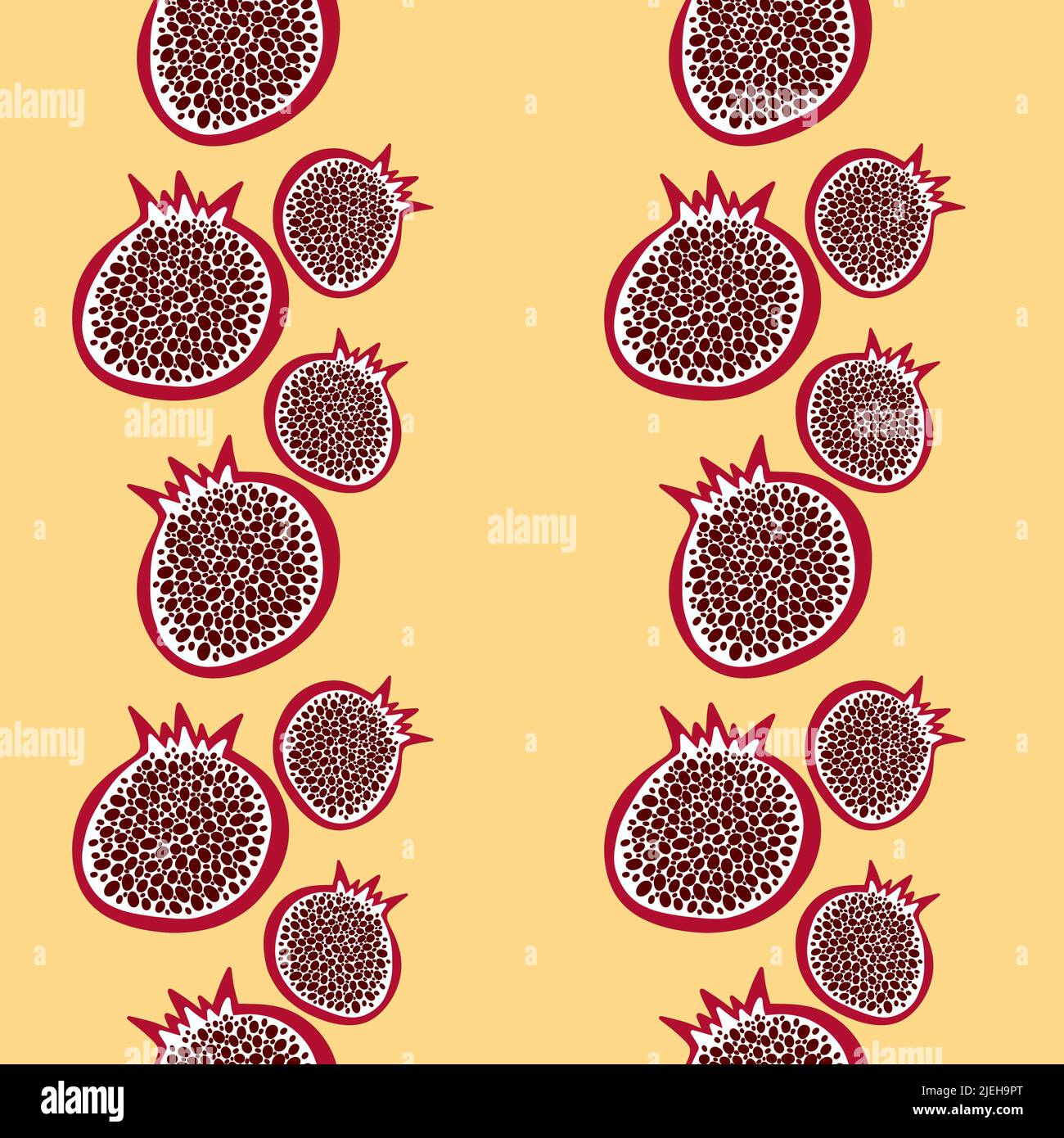 Autumn fruit seamless cartoon pomegranate pattern for fabrics and print ...