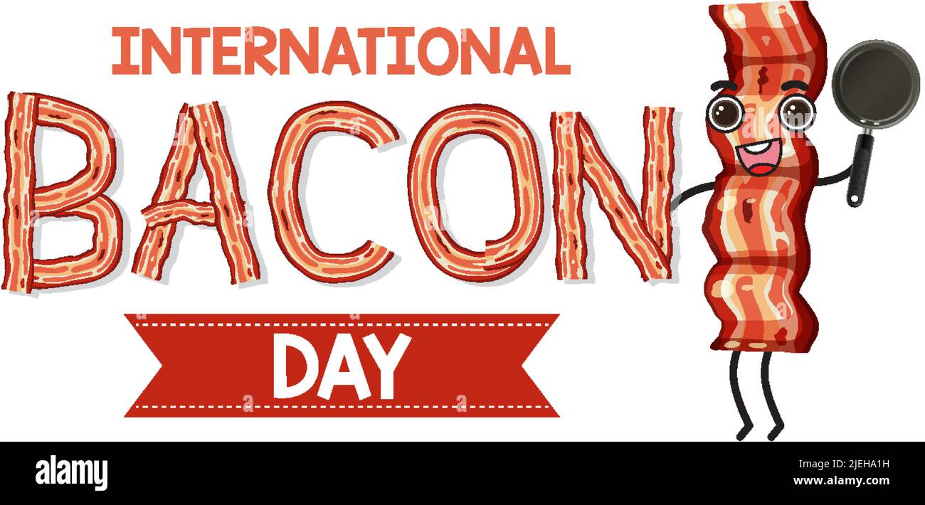International bacon day poster design illustration Stock Vector Image ...