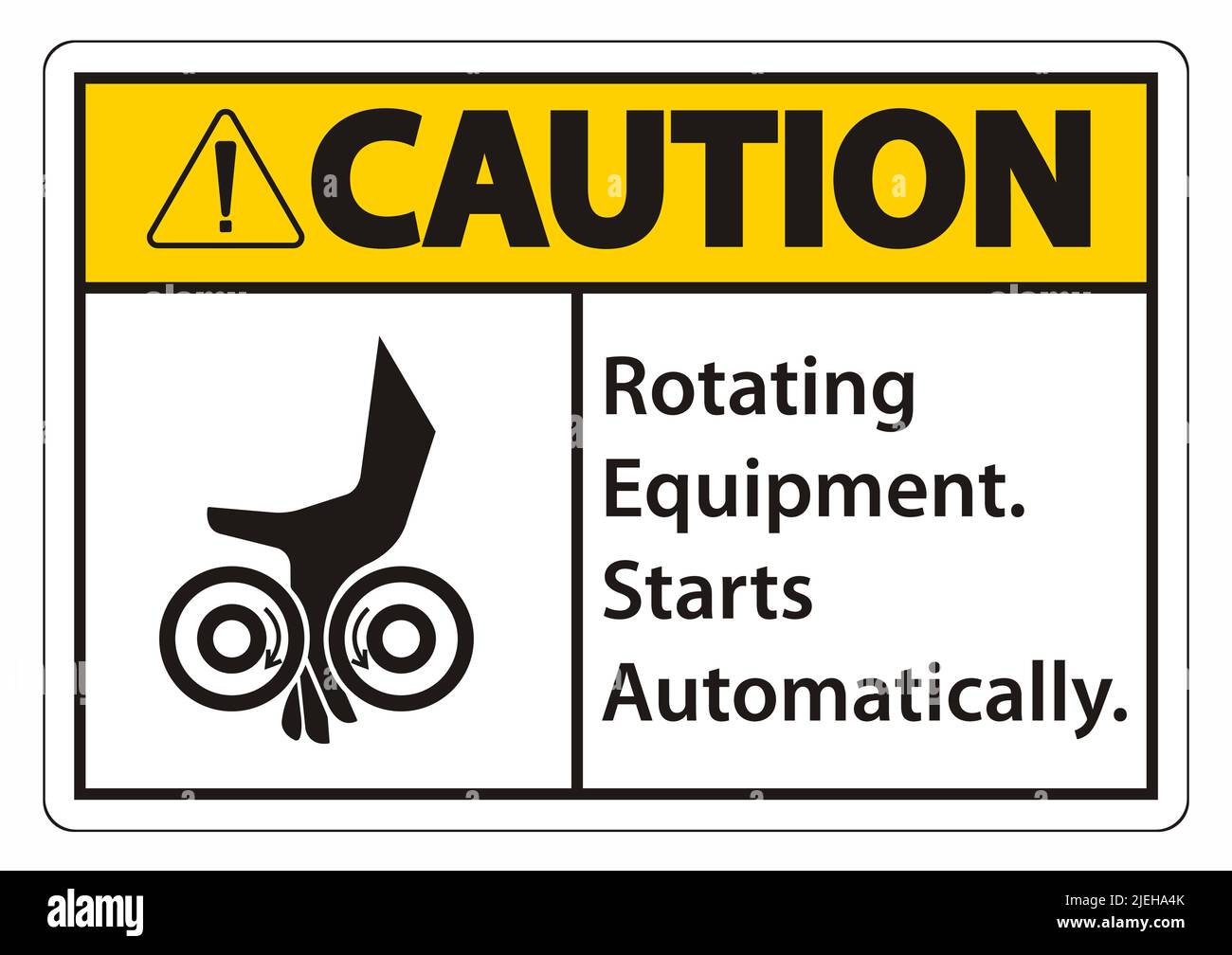 Rotating Equipment.Starts Automatically Symbol Sign Isolate on White ...