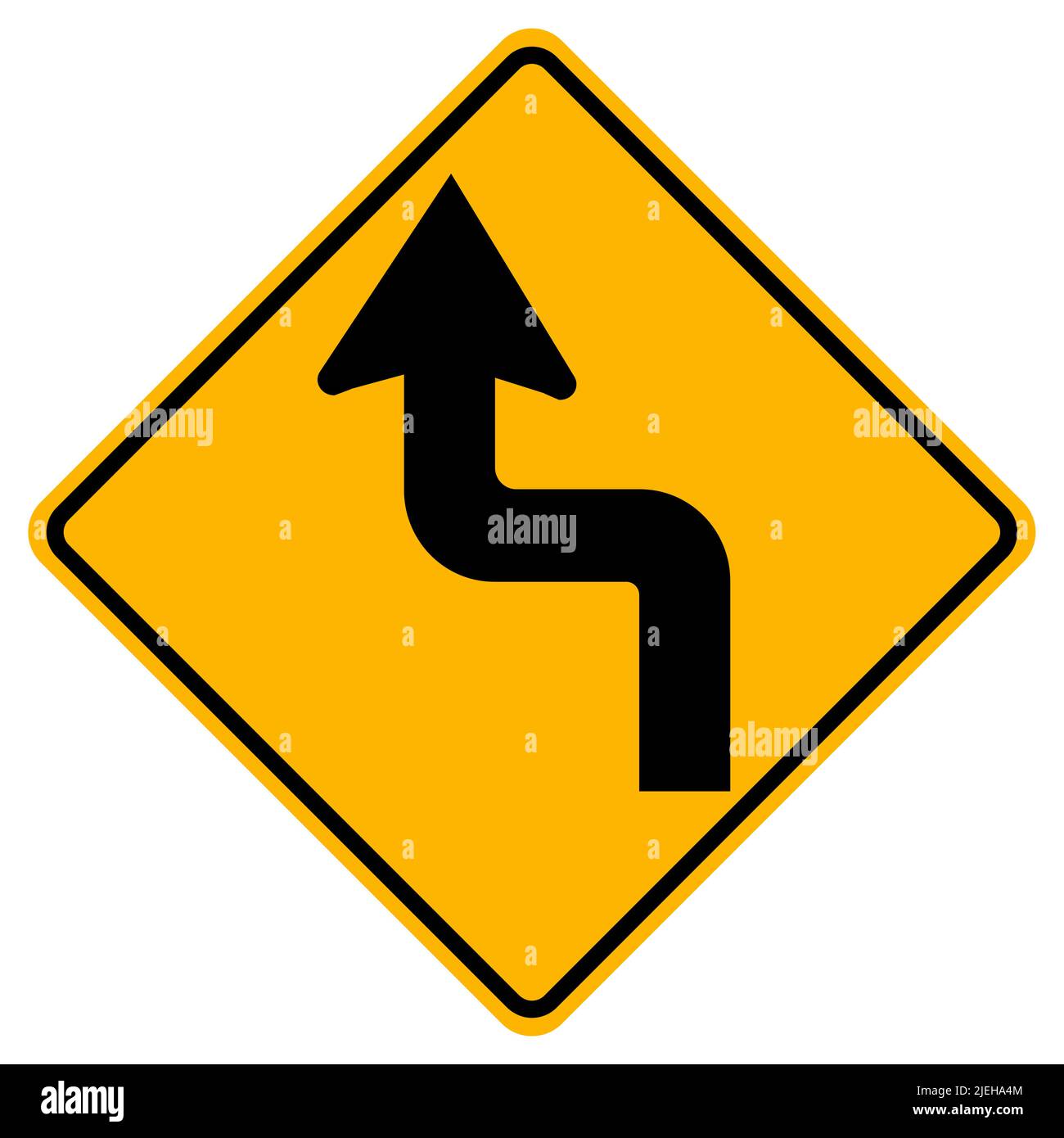 Warning signs sharp double curve hi-res stock photography and images ...