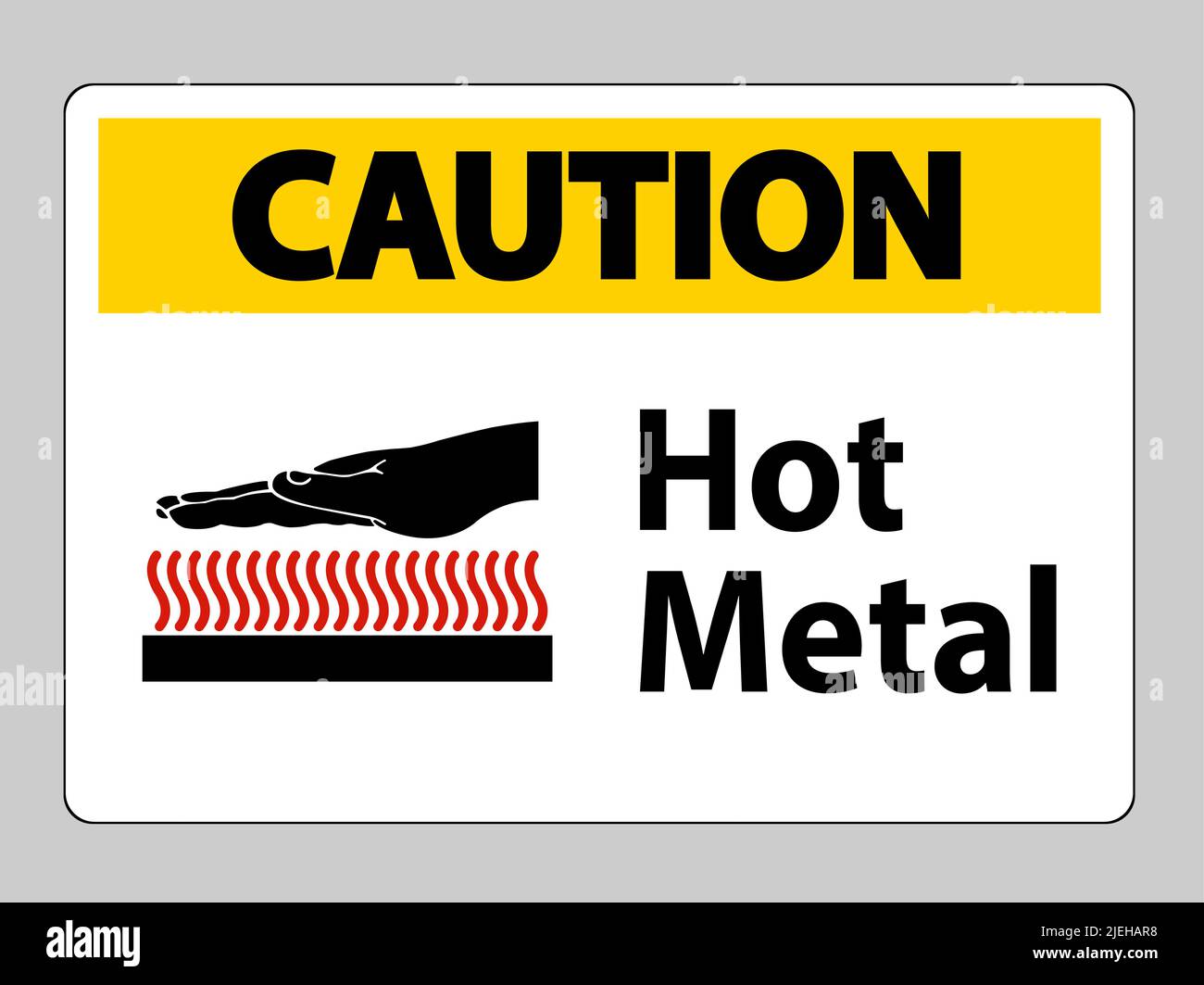 Caution Hot Metal Symbol Sign Isolated On White Background Stock Vector ...