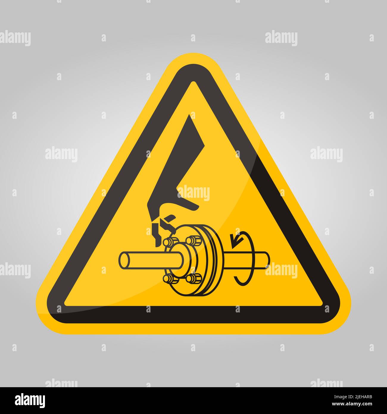 Cutting of Fingers Rotating Shaft Symbol Sign Isolate On White ...