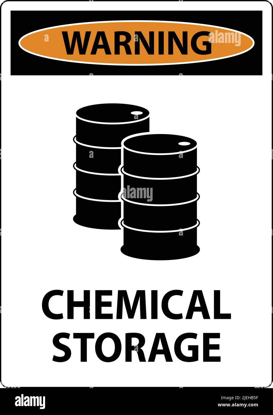 Warning Chemical Storage On White Background Stock Vector Image & Art ...
