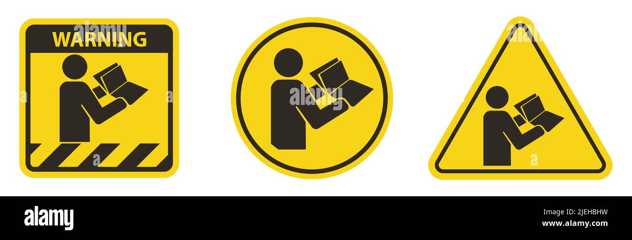 Read Technical Manual Before Servicing symbol Isolate On White ...