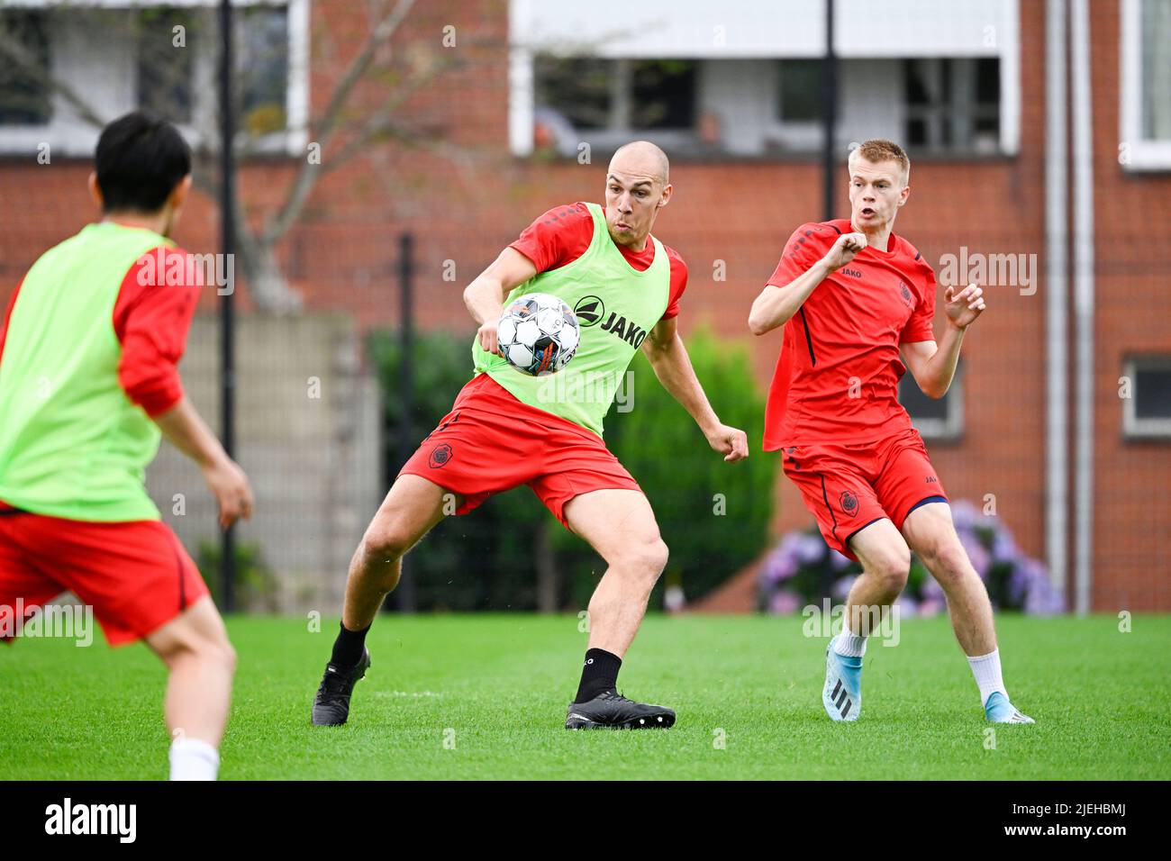 Antwerp's Michael Frey pictured in action during a training session of ...