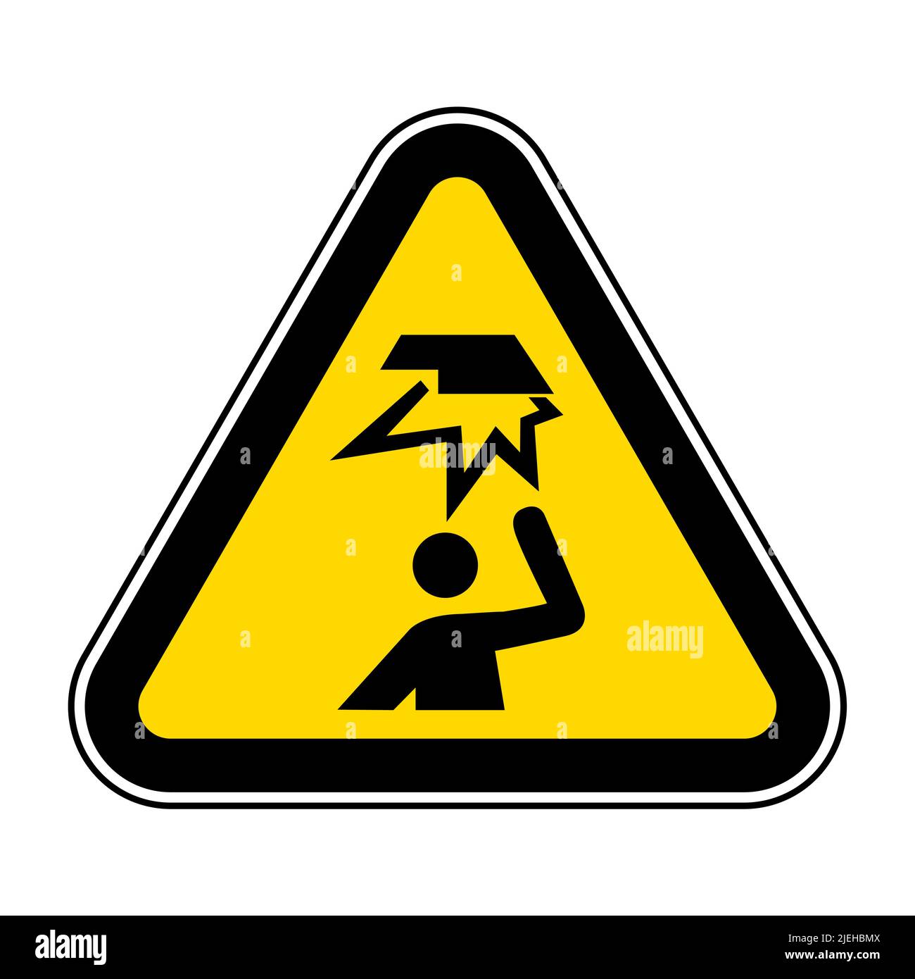 Beware Overhead Obstacles Symbol Isolate On White Background,Vector ...
