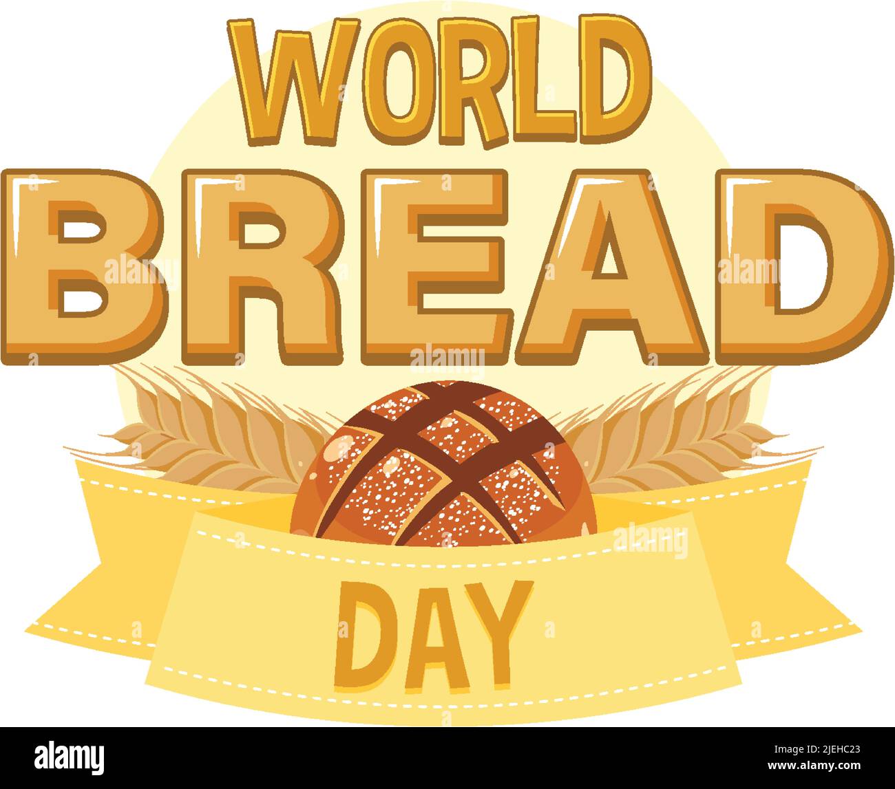 World Bread Day 16 October Logo Design illustration Stock Vector Image ...