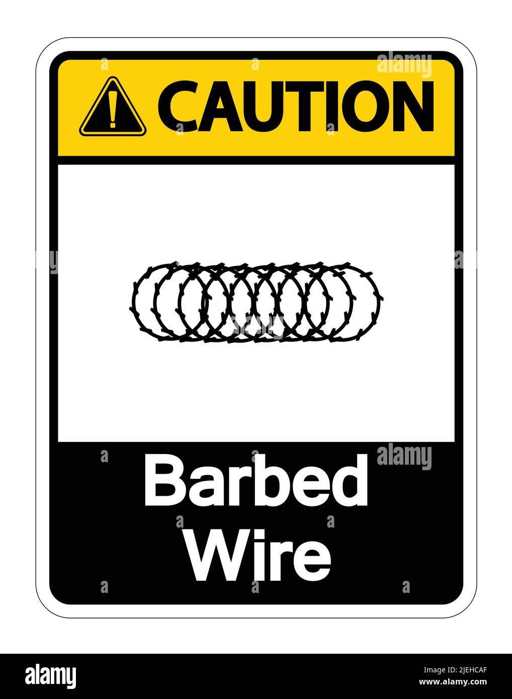 Caution Barbed Wire Symbol Sign On White Background,Vector Illustration ...