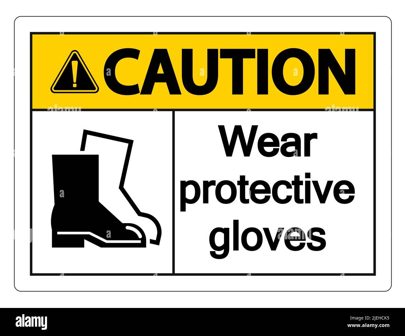 Caution Wear protective footwear sign on transparent background,vector ...