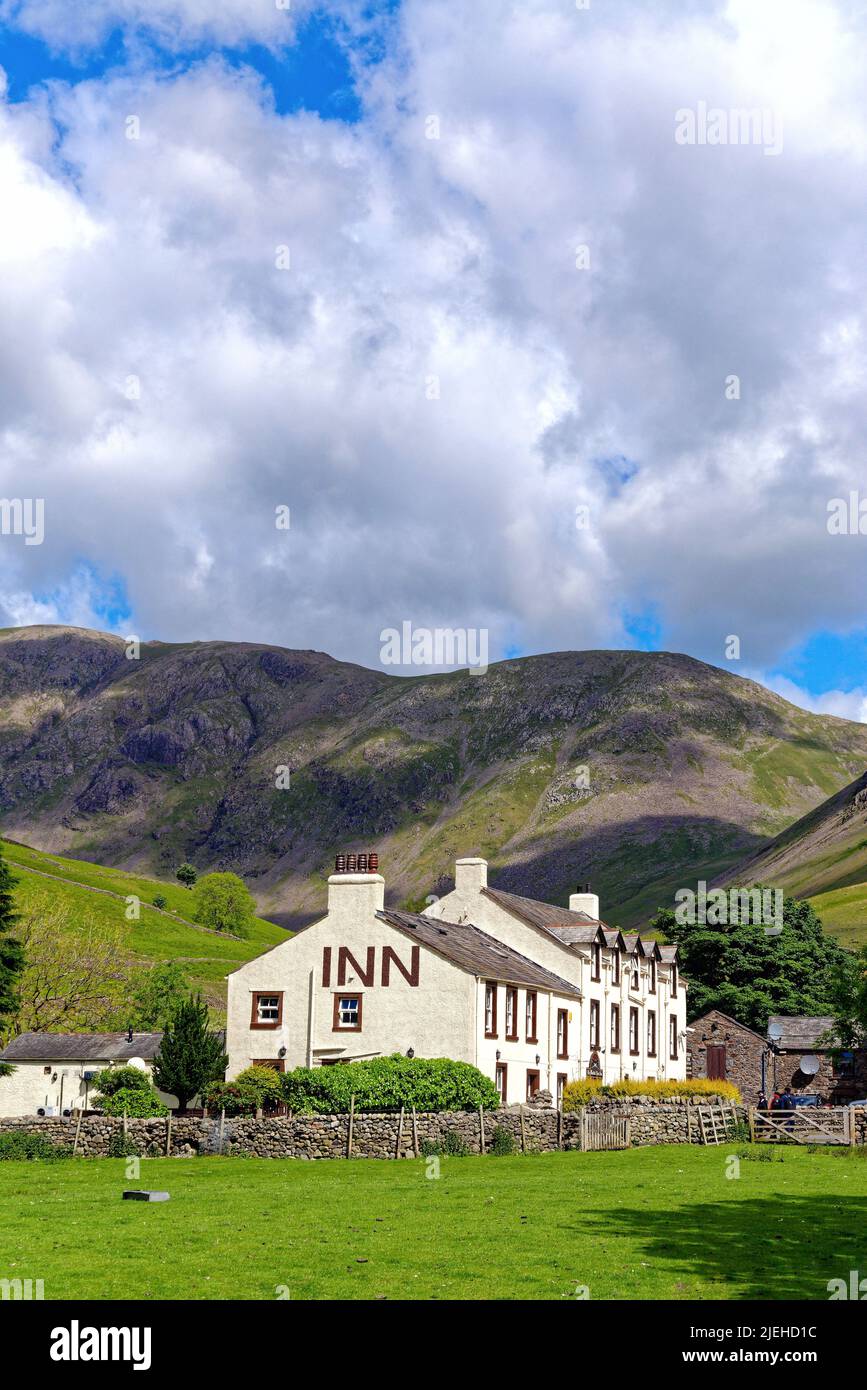 Wasdale Head Inn with Pillar mountain and Mosedale in the background on ...