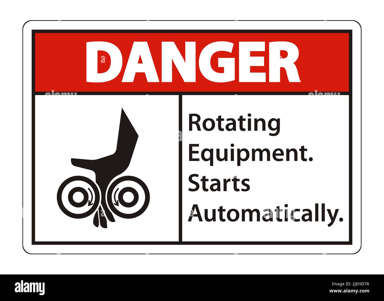 Rotating Equipment.Starts Automatically Symbol Sign Isolate on White ...