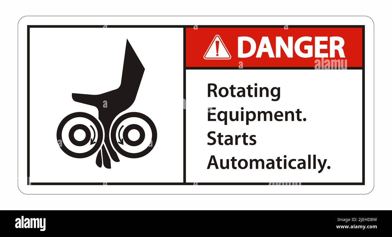 Rotating Equipment.Starts Automatically Symbol Sign Isolate on White ...