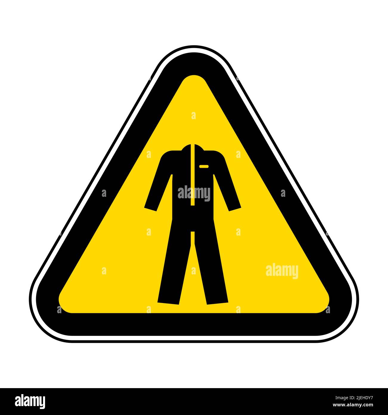 Caution Wear protective clothing sign on white background Stock Vector ...