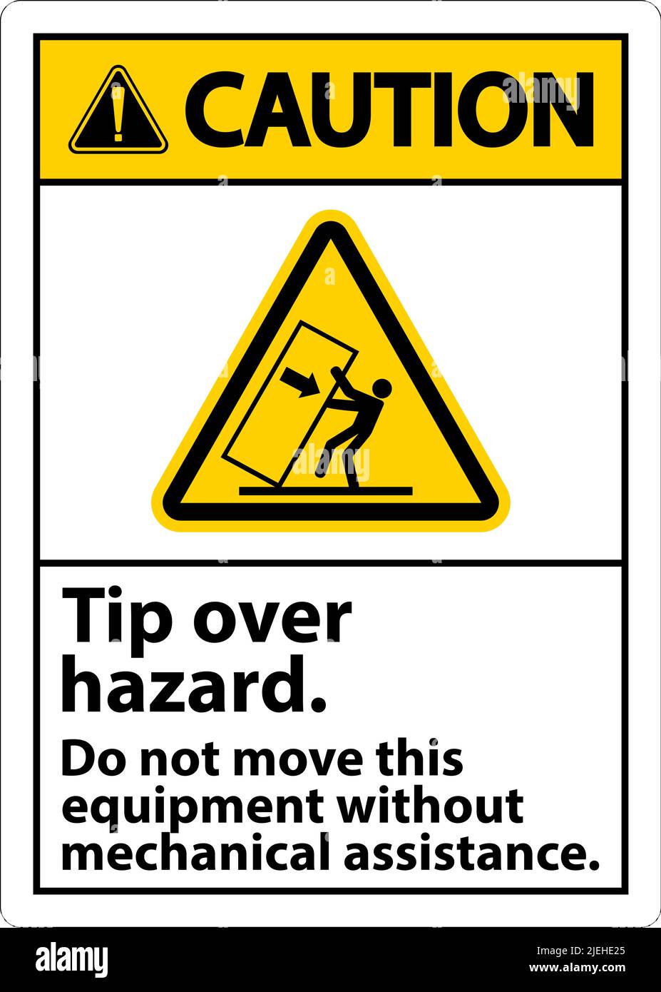 Caution Tip Over Hazard Do Not Move Label On White Background Stock ...